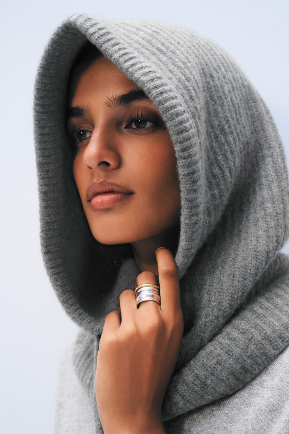 Cashmere Ribbed Balaclava in Grey Heather – Krista K Boutique