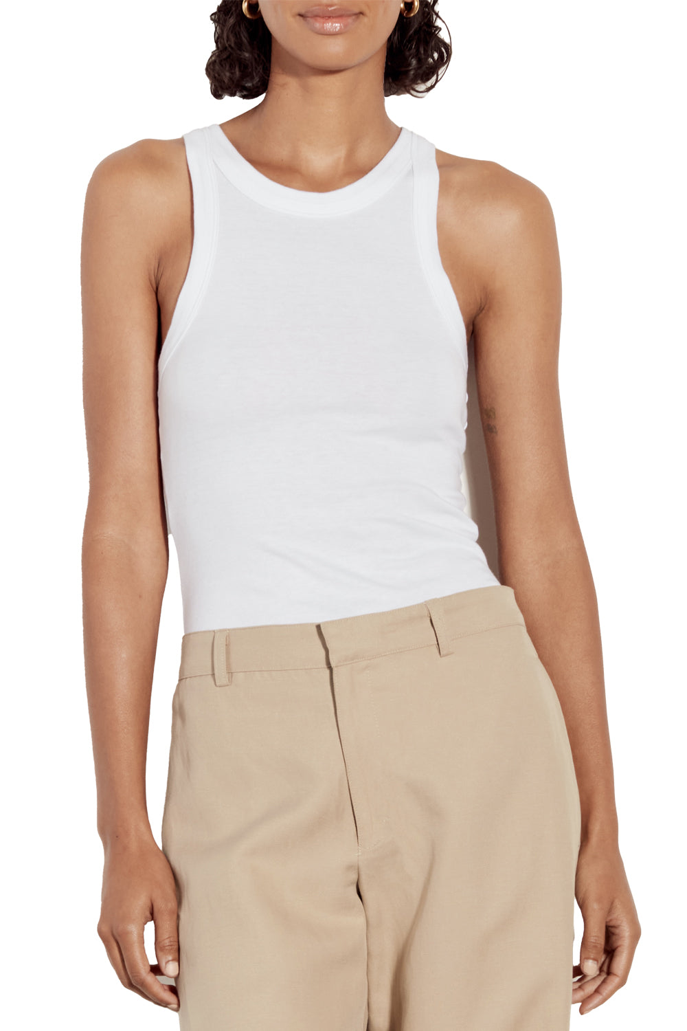 Supima Cotton Bold Sheath Tank in White – Krista K Boutique